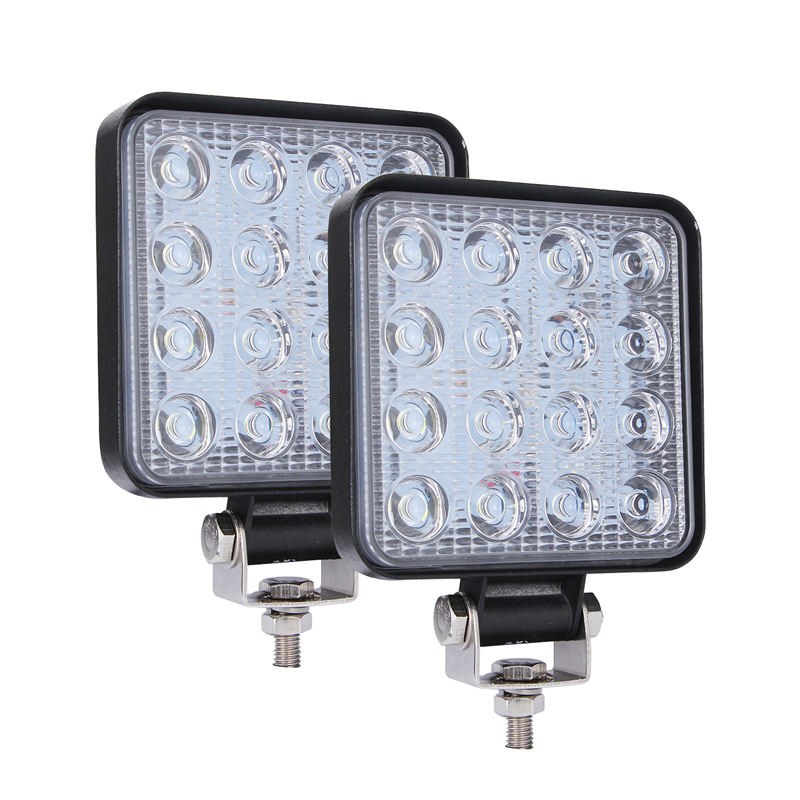 2X 48W Square Led Work Light Flood Lamp For Jeep Tractor Off Road Truck ...